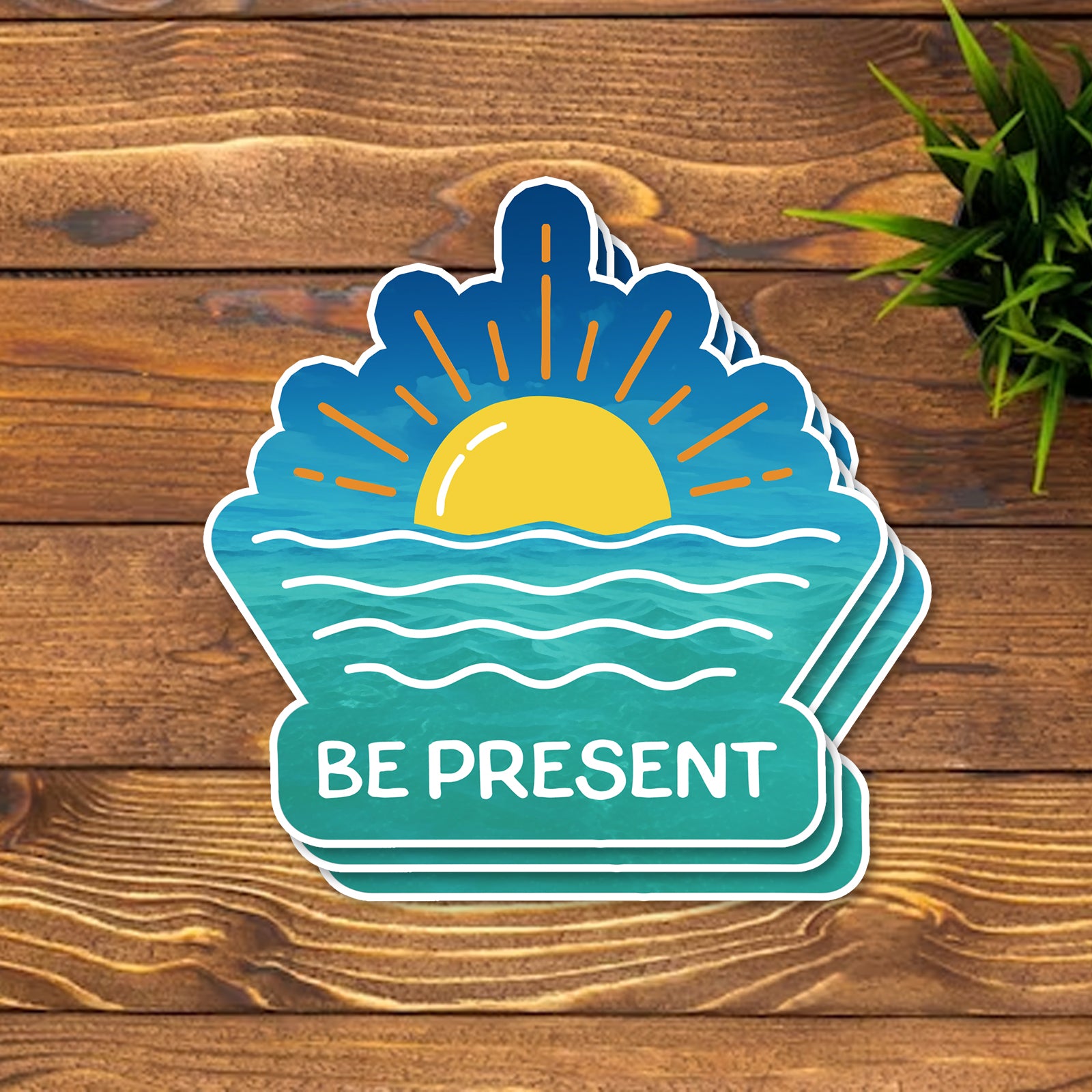 Ocean Sunset Vinyl Sticker – Life Unplugged