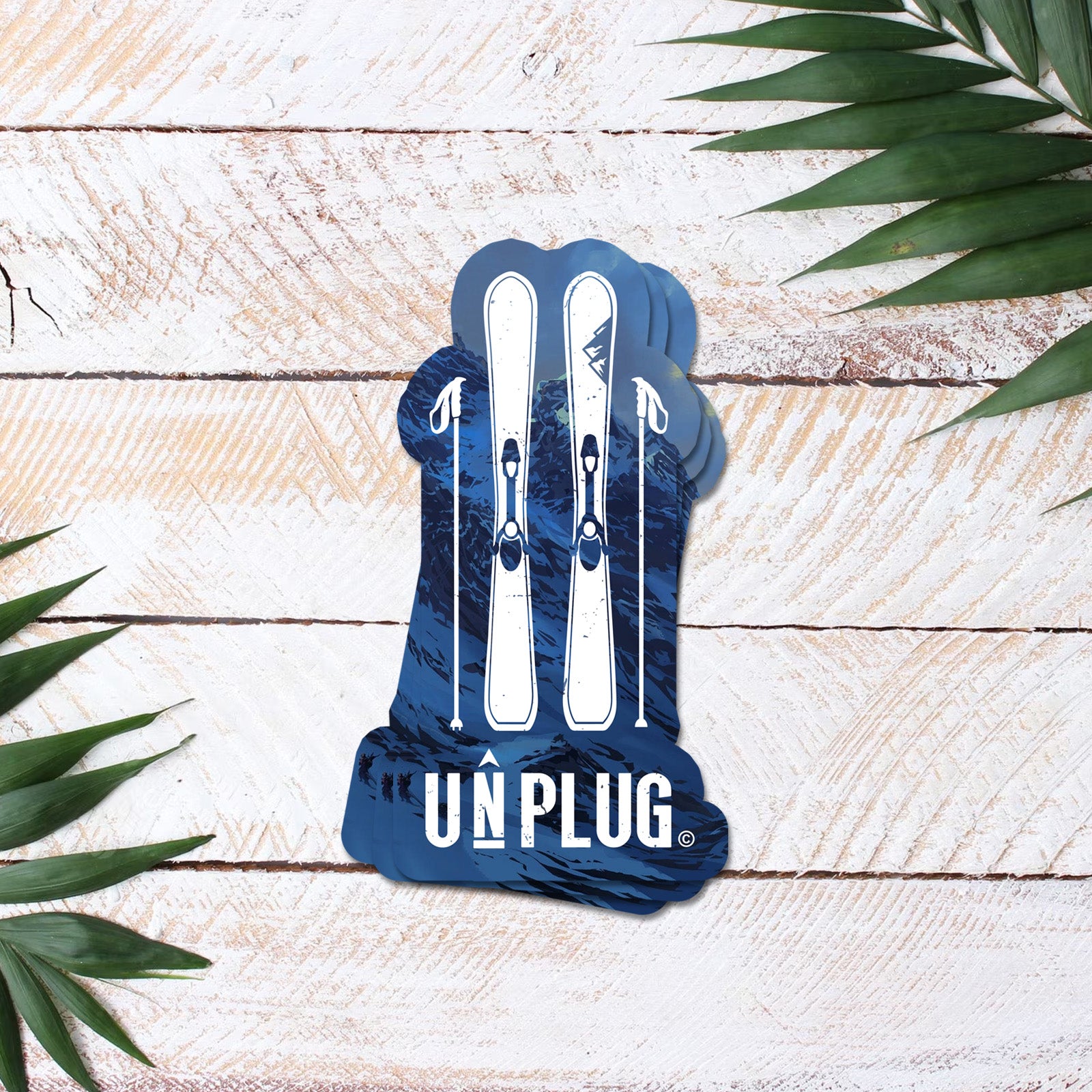 Skiing Vinyl Sticker – Life Unplugged