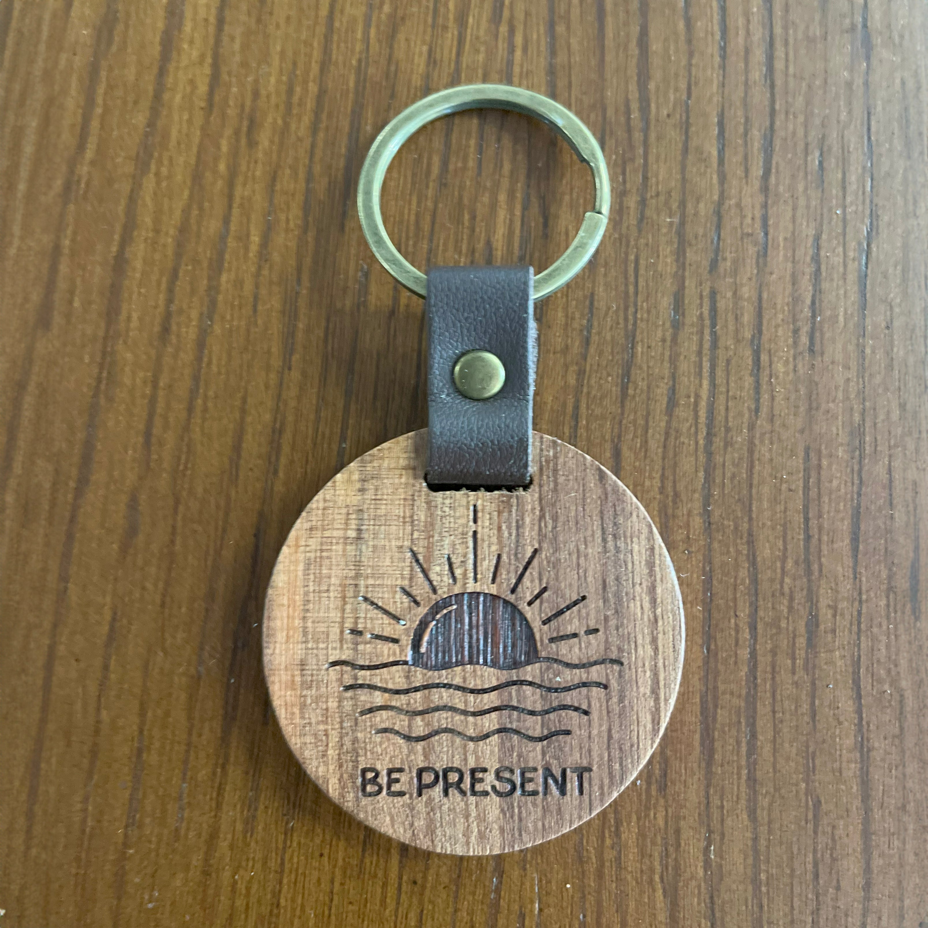 OCEAN SUNSET Wooden Keychain – Life Unplugged