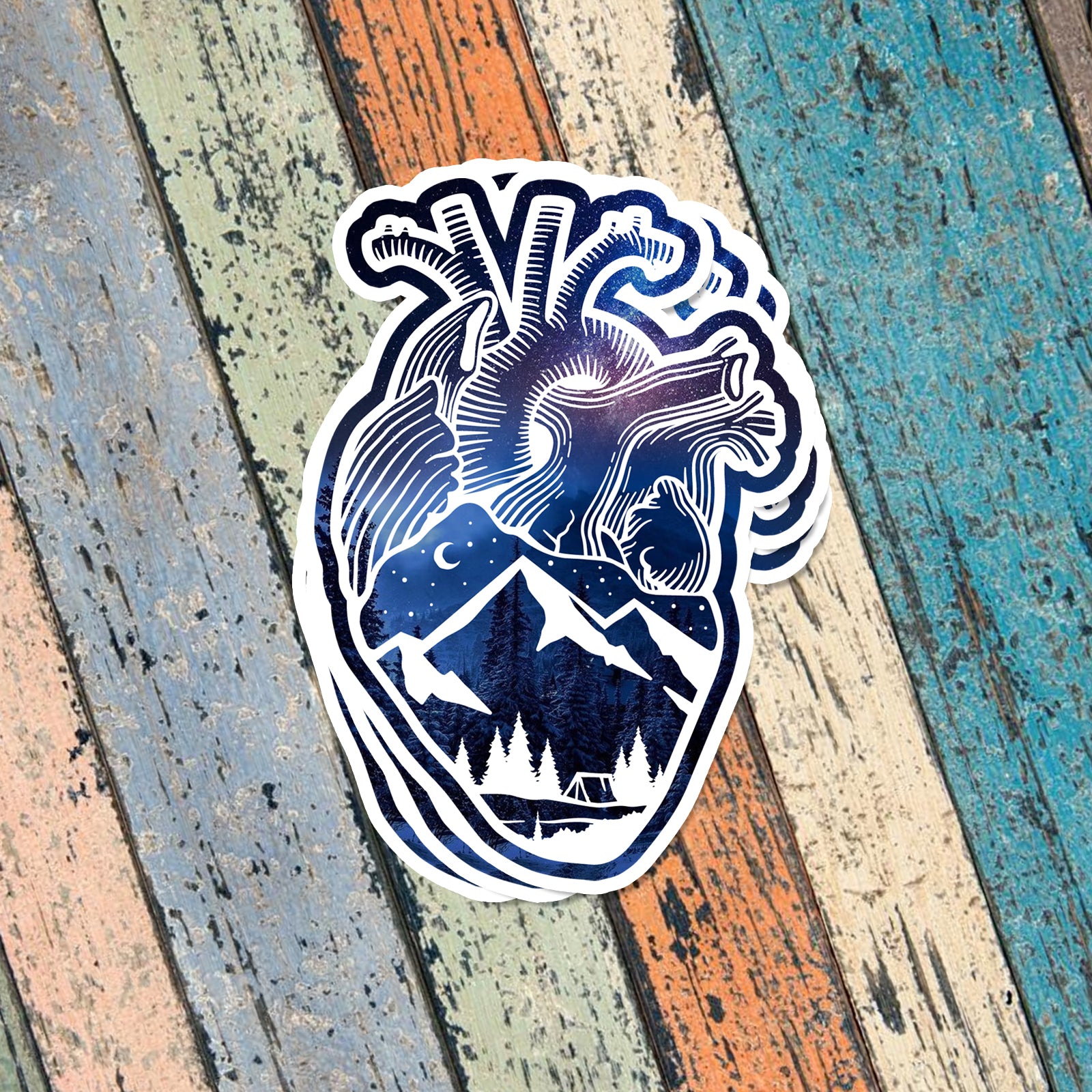 Anatomical Heart Blue Vinyl Sticker – Life Unplugged