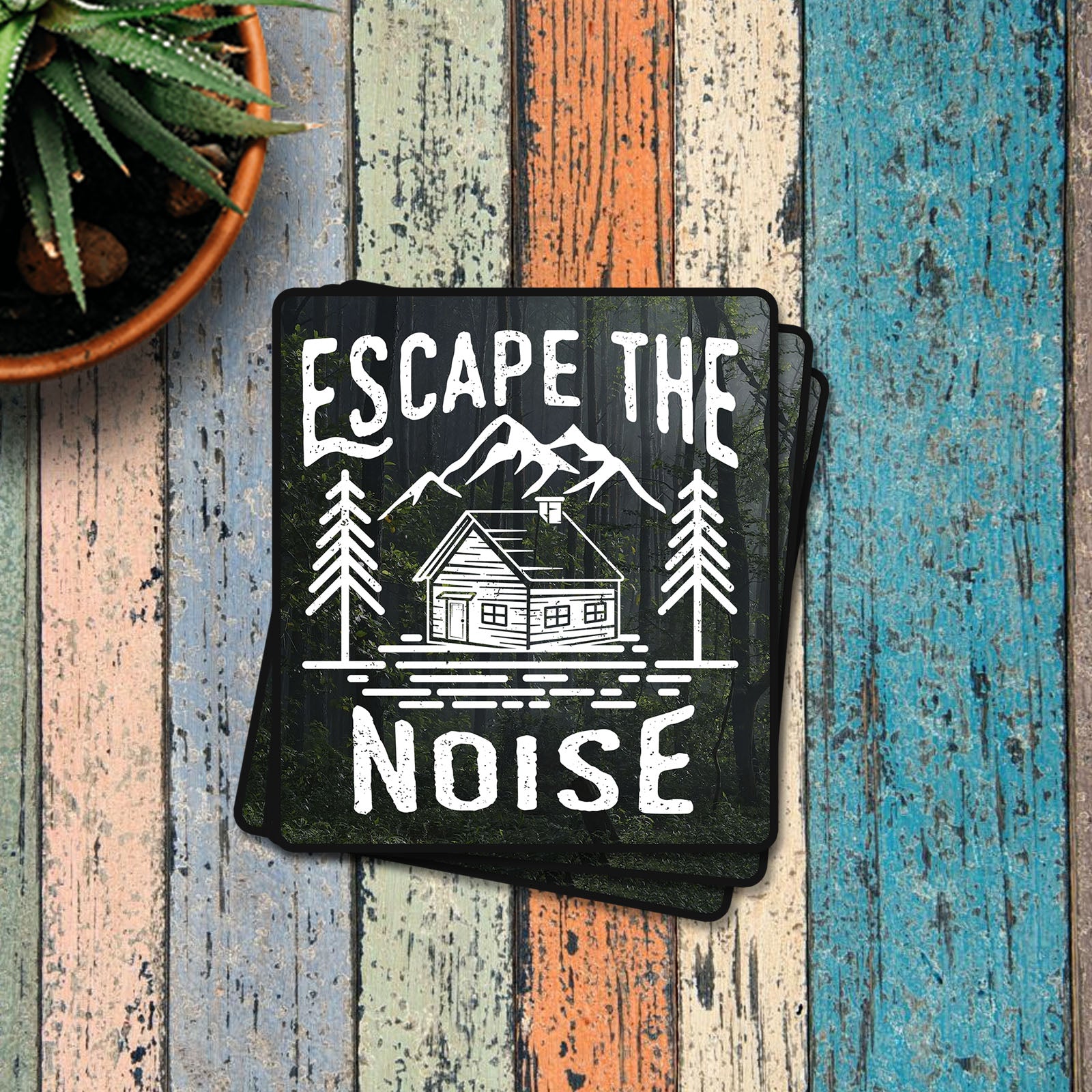 Escape The Noise Vinyl Sticker – Life Unplugged