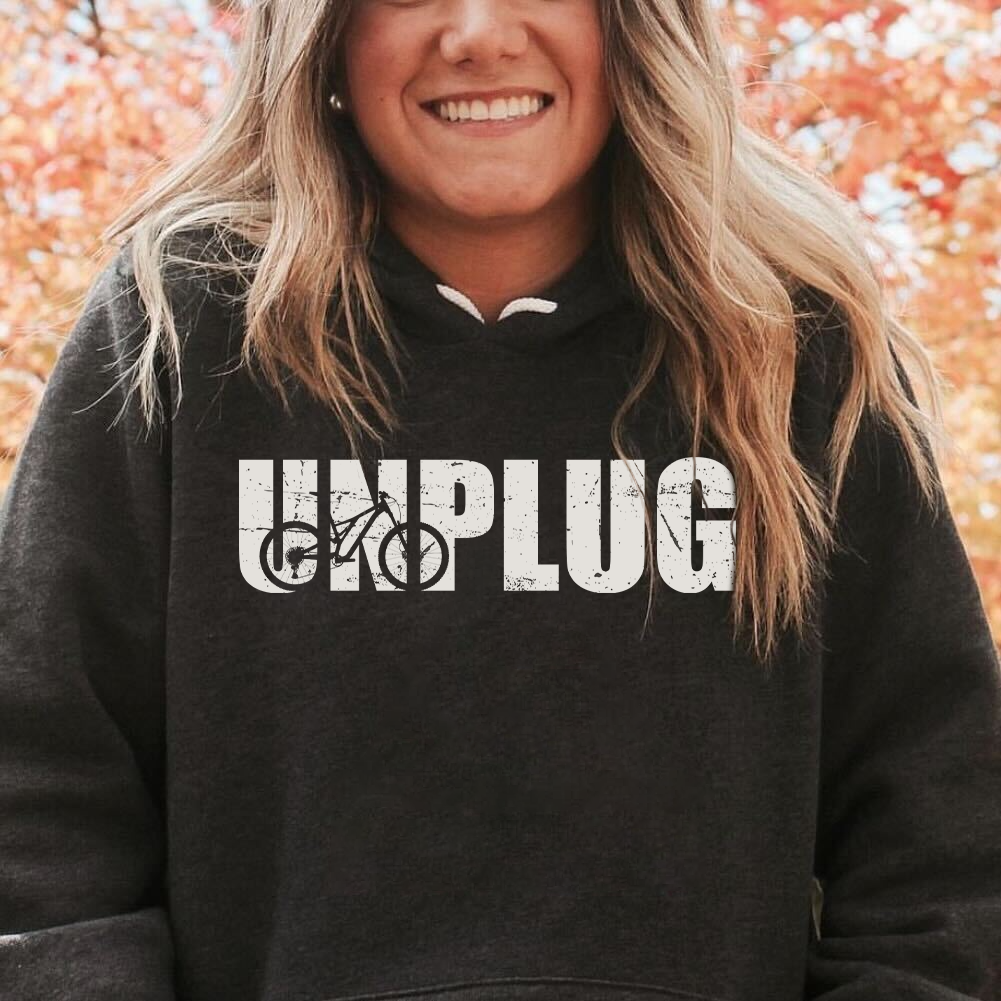 Unplug Mountain Bike Silhouette Super Soft Hoodie – Life Unplugged