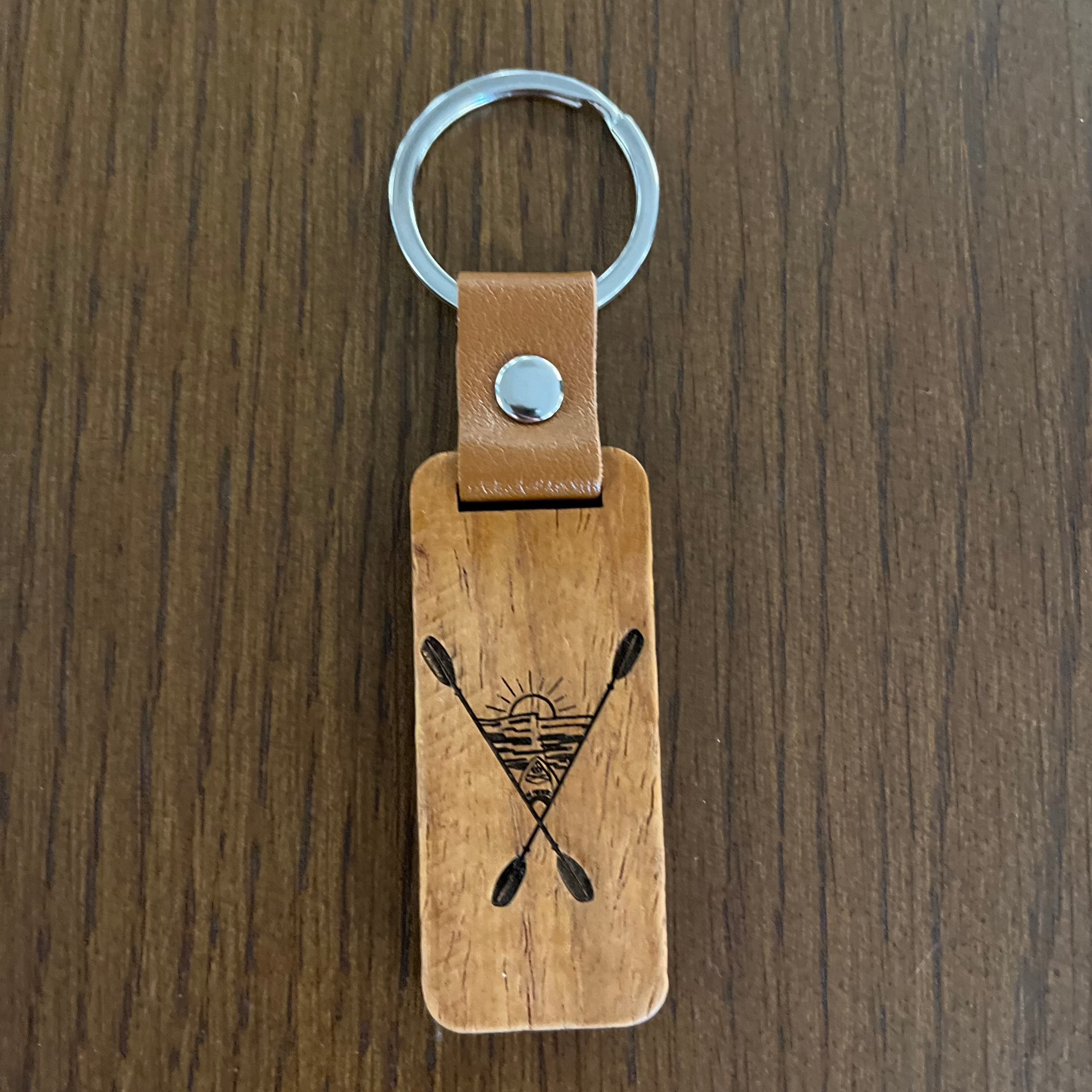 Kayaking Into The Sunset Wooden Keychain – Life Unplugged
