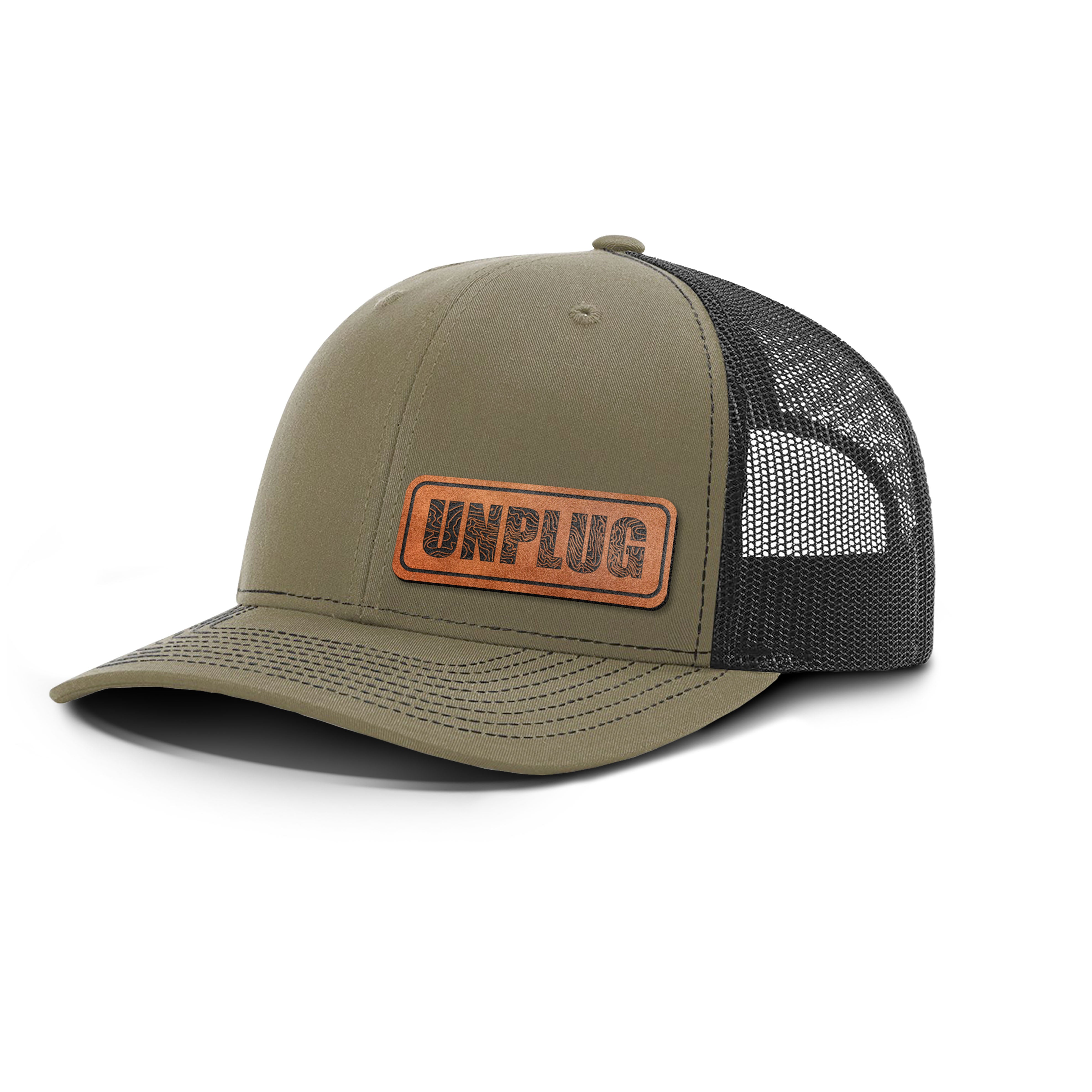 Unplug Topo Map Side Panel Snapback Leather Patch Hat – Life Unplugged