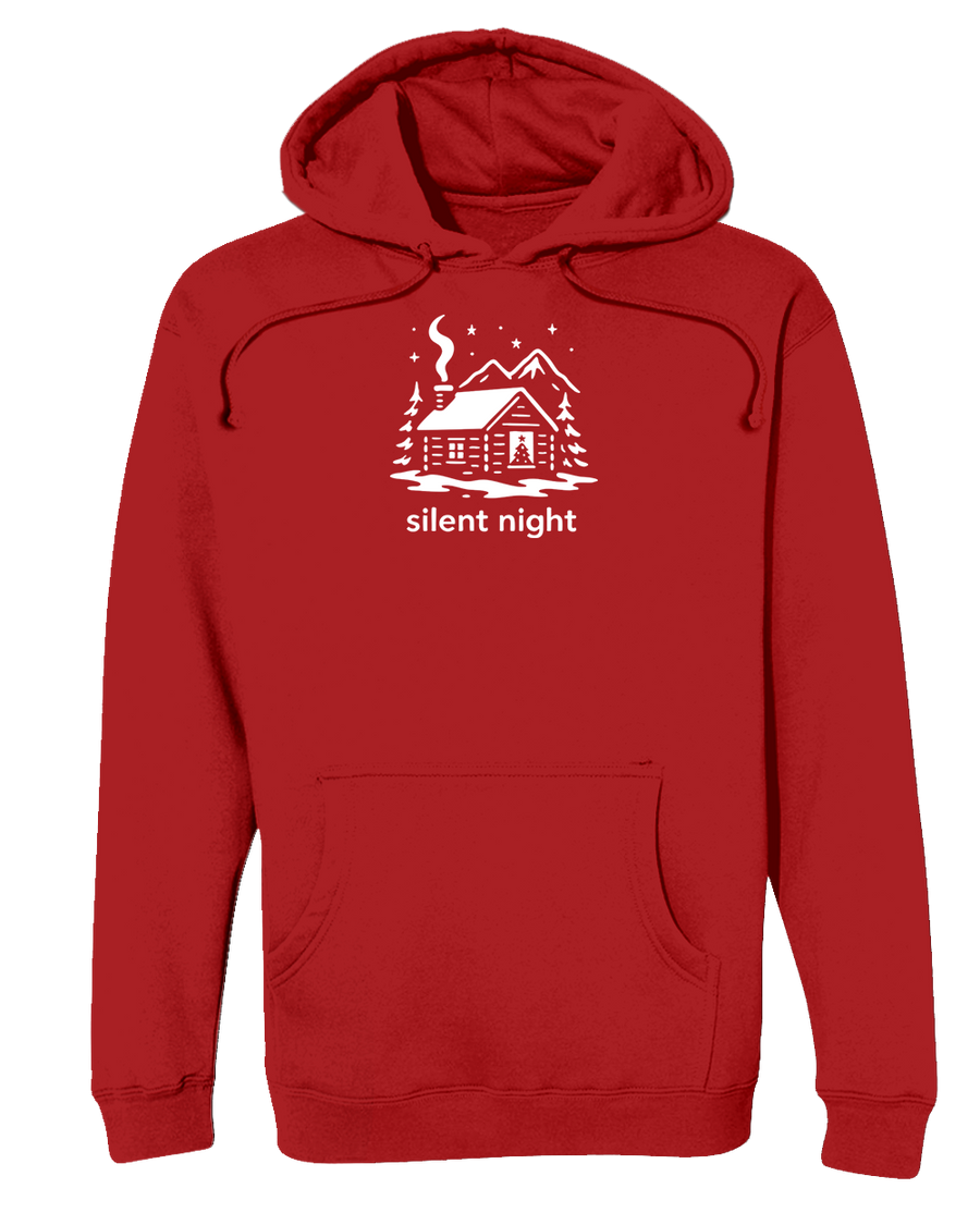 SILENT NIGHT Heavyweight Hoodie MEDIUM - RED BLOWOUT – Life Unplugged