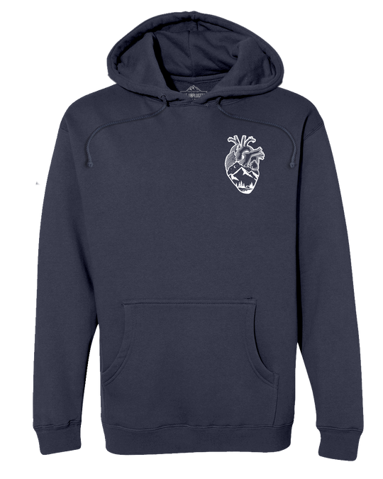 ANATOMICAL HEART (LEFT CHEST) Heavyweight Hoodie XL - NAVY BLOWOUT ...
