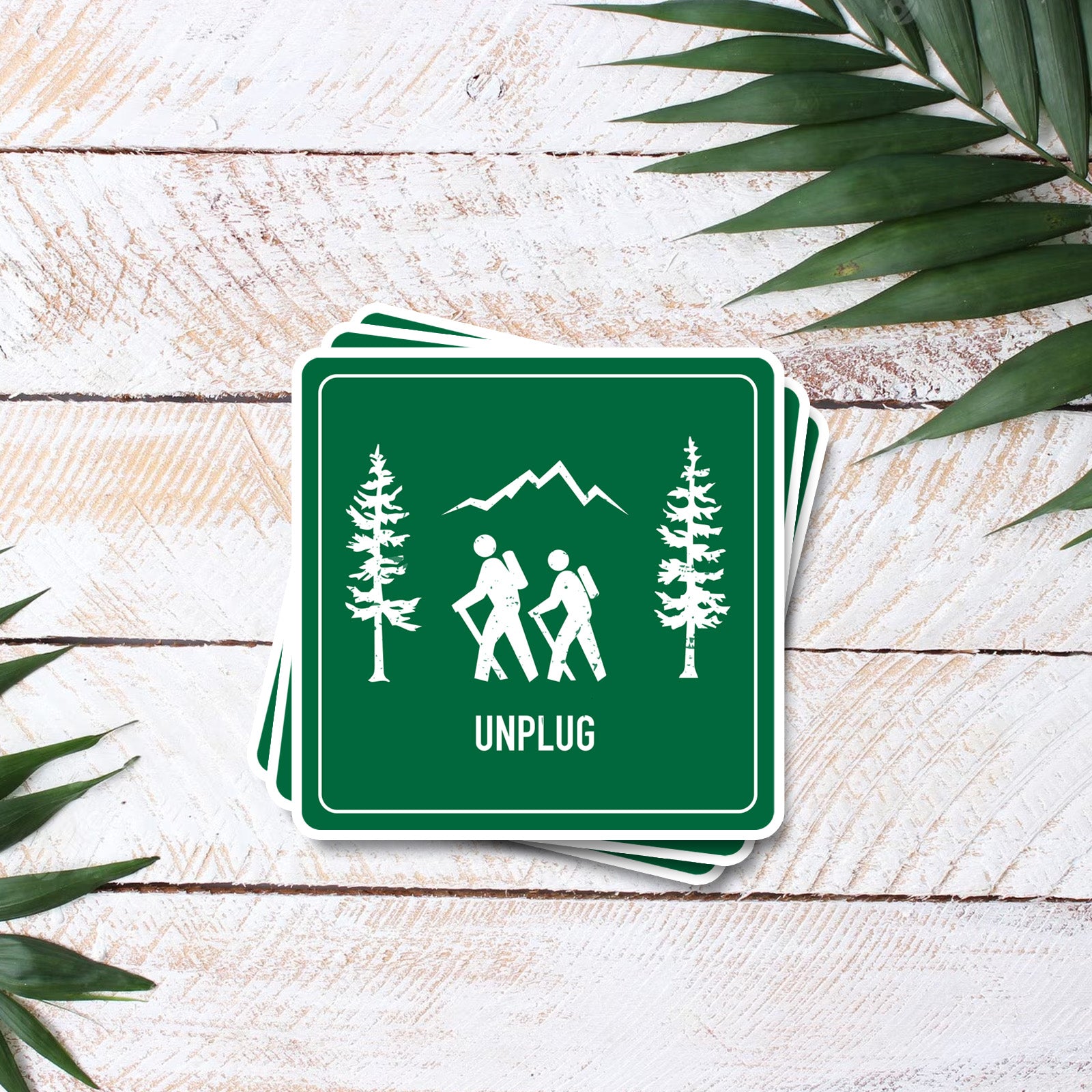 Hiking Scene Vinyl Sticker – Life Unplugged